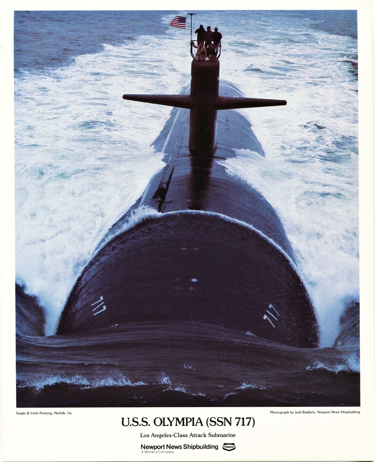 USS Olympia SSN-717 US Navy submarine 8x10 color photo LA class Newport ...