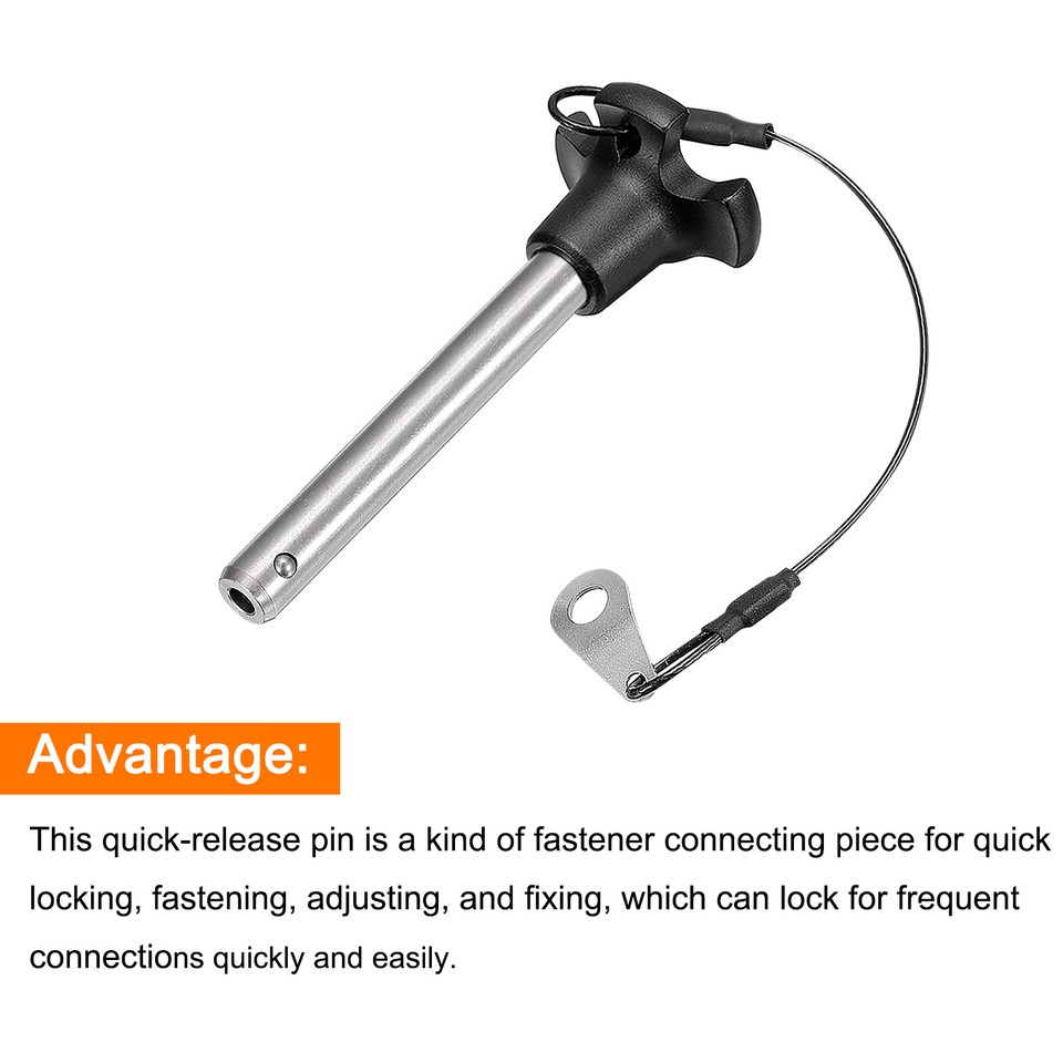 304 Stainless Steel Push-Button Locking Pin with 24.5cm Rope (8mm-51mm ...