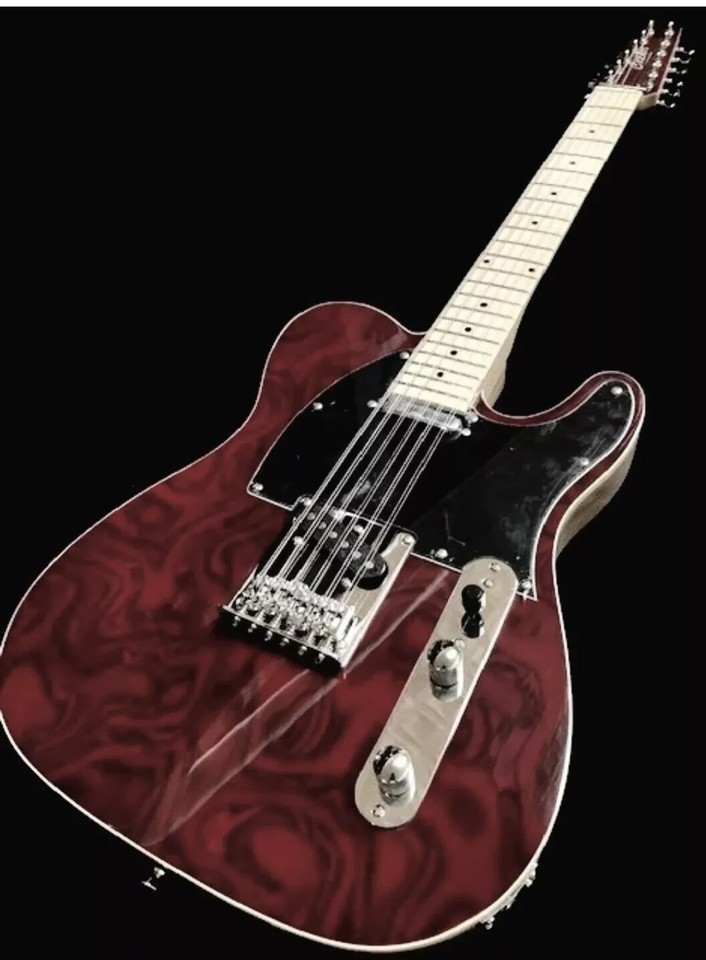 NEW 12 STRING TELE STYLE BEAUTIFUL ELECTRIC GUITAR CURLY BURL MAPLE | eBay