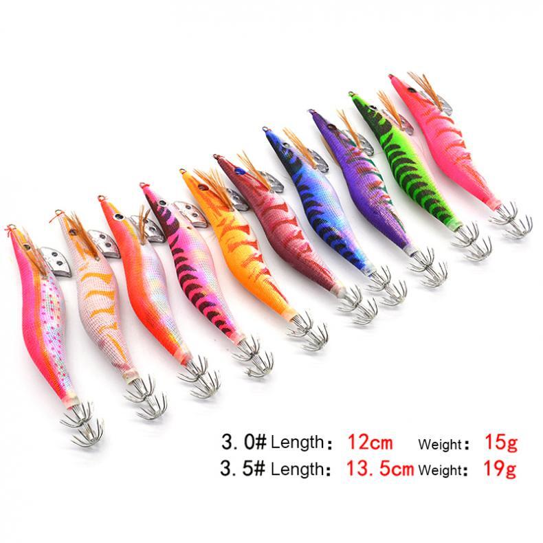 Lot 10pcs Luminous Shrimp Lure Squid Jig Octopus Fishing Hook Tackle ...