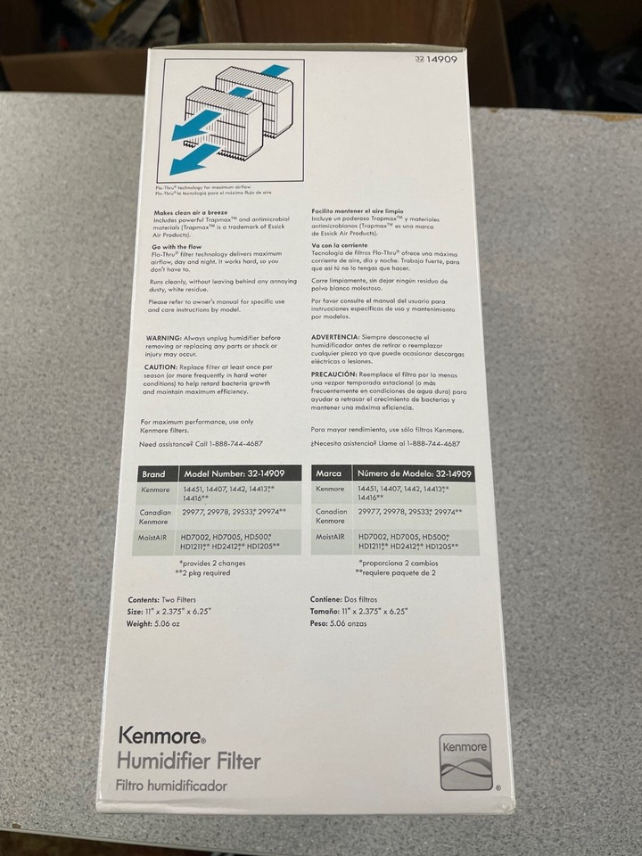 NEW Kenmore Pleated Humidifier Filter 32 14909 Replacement 2 Pack | eBay