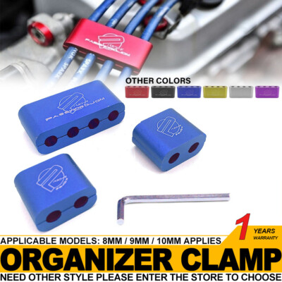 3Pcs Aluminum Engine Spark Plug Wire Separator Divider Organizer Clamp ...