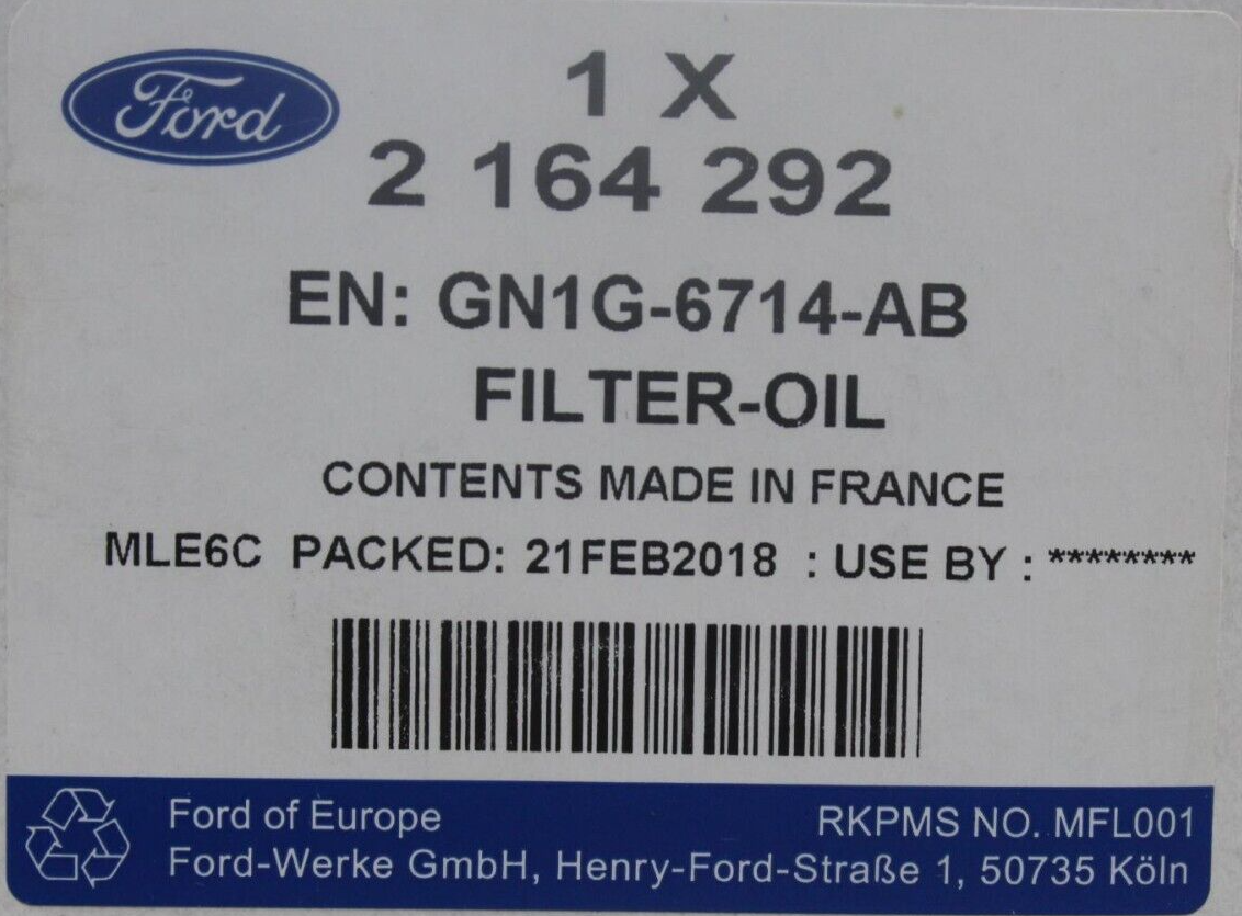 Original Ölfilter + Ölablassschraube Ford 1,2 + 1,5 Benzinmotor 2164292 ...