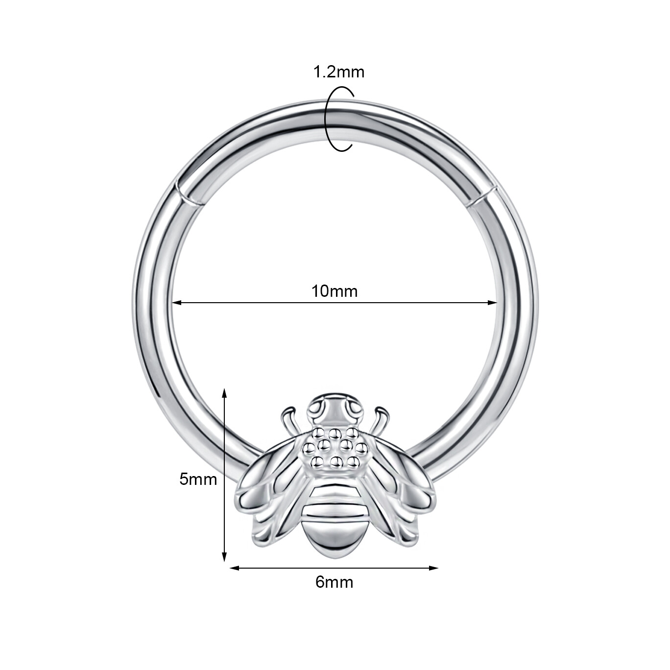 Butterfly Bee Cat Nose Rings Stainless Steel Septum Clicker Ear Tragus ...