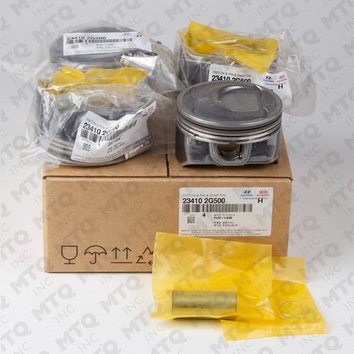 (4PC) Genuine Piston & Pin & Snap Ring compatible with Hyundai Kia ...