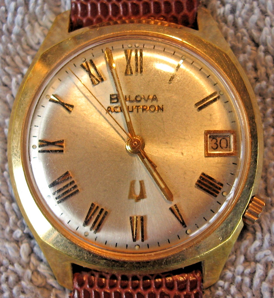Vintage Bulova Accutron 1973 N3 G756951 Roman numeral face, works! | eBay