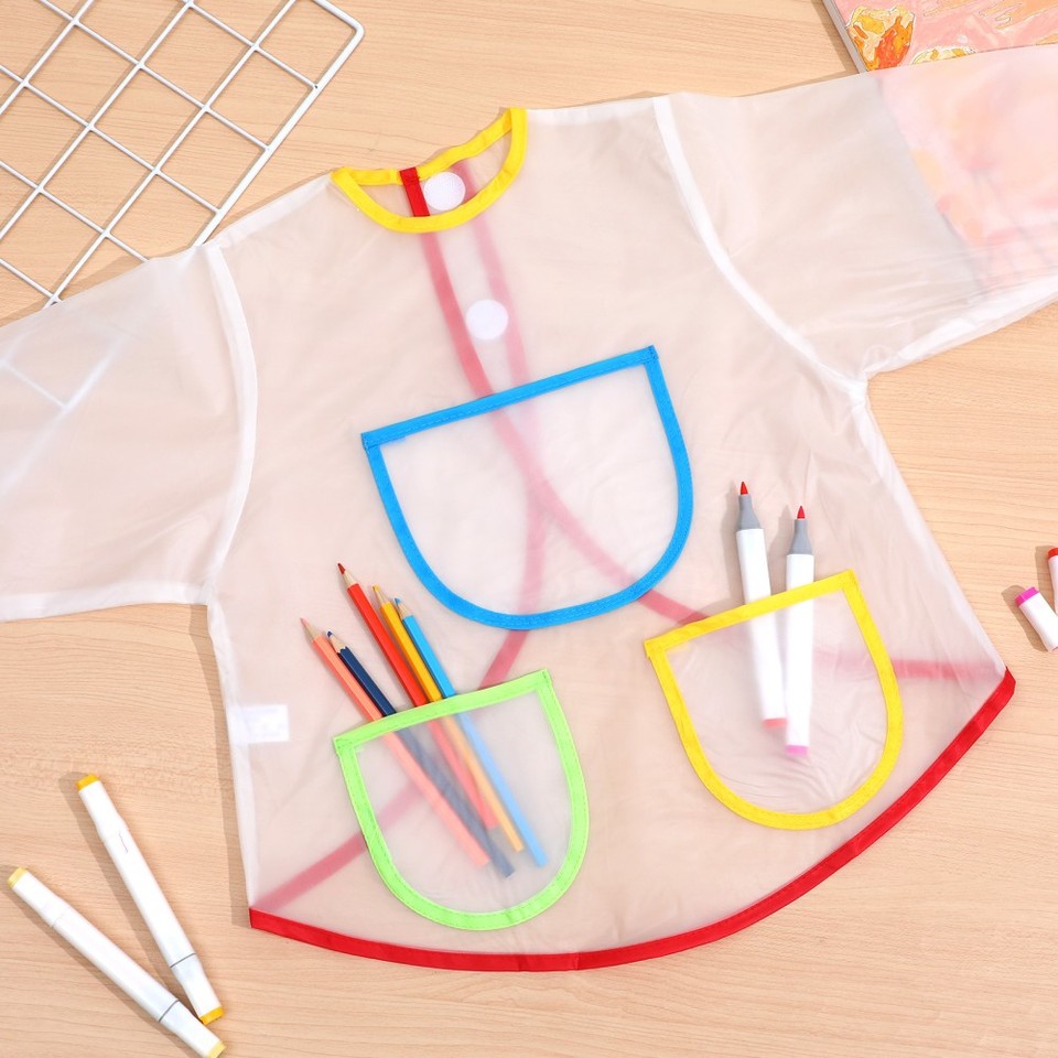 2 Pcs Toddler Painting Apron Kids Children's Art Waterproof Drawing ...