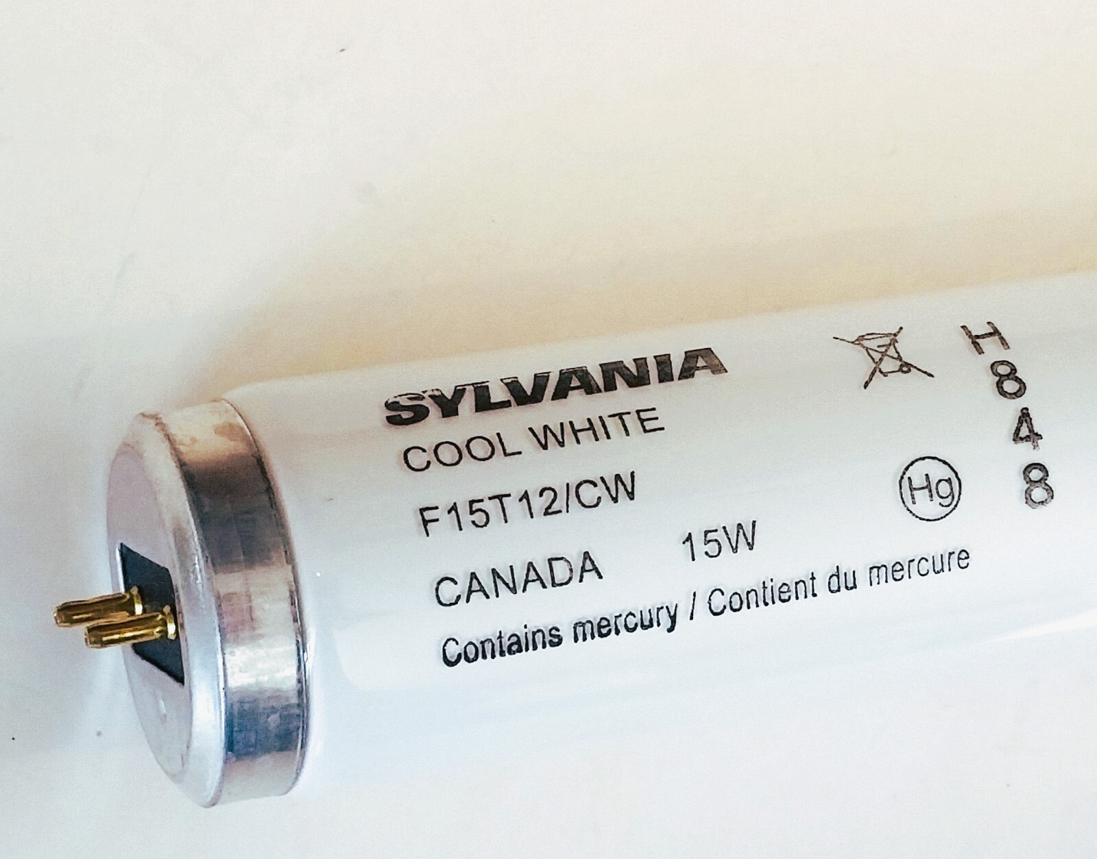 1x Sylvania F15T12/CW 15W T12 Cool White 18" Fluorescent Tube Light ...
