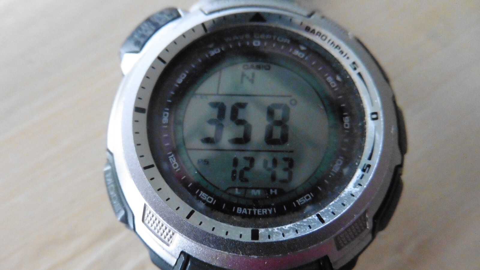 Casio 3070 Paw-1300 Pathfinder Solar 100m Compass Thermometer Mens 47mm ...