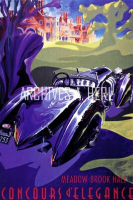 Mercedes Benz SSK Concours Poster 1930 auto meeting print reprint ...