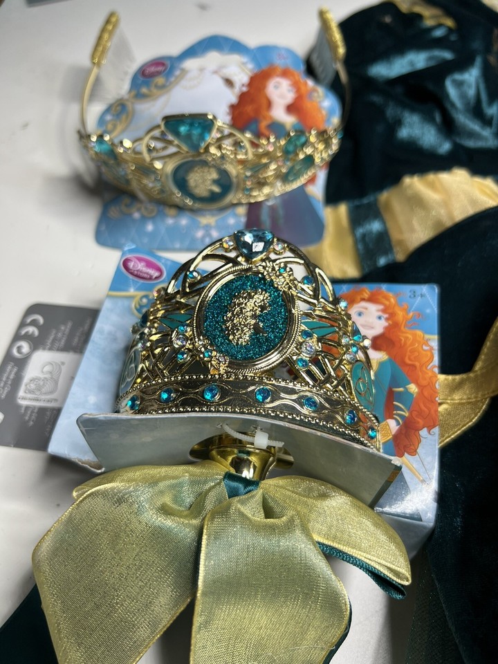 Merida Brave Costume Dress size 9/10 Disney Store/ Kids Costume W Crown ...