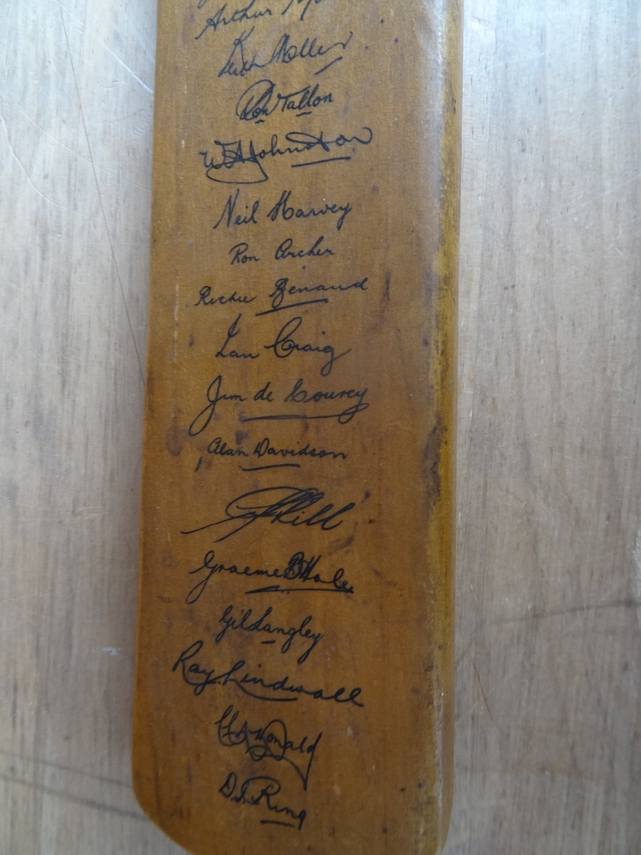 1953 Australian Touring Team Cricket Bat Miniature Ray Lindwall | eBay ...