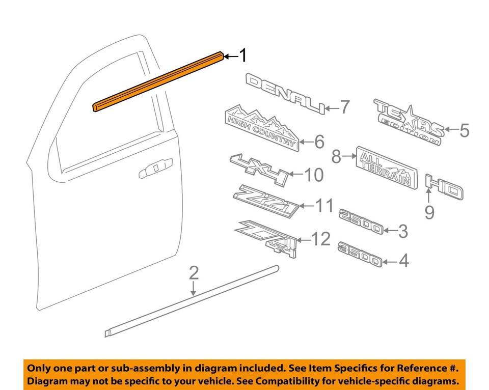 SILVERADO SIERRA BLACK DRIVERS DOOR WINDOW SWEEP MOLDING 2014-2019 NEW ...