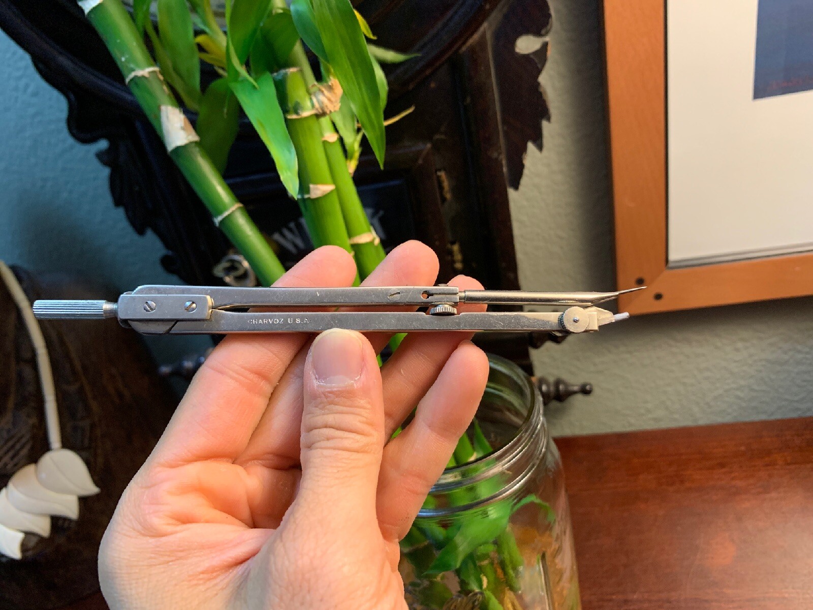 Vintage Charvoz NO-655 USA Engineering Drafting Compass Tools SET Rare ...