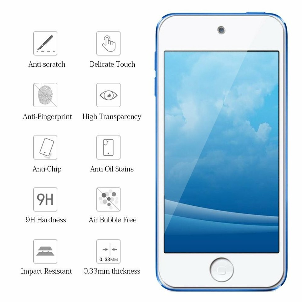 For Apple iPod Touch 5 6 7th Gen - HD Clear Tempered Glass Screen ...