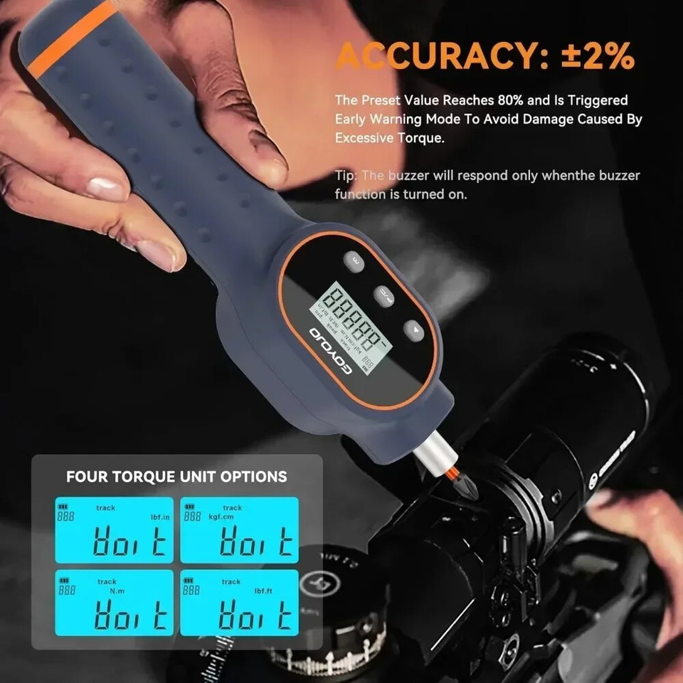 1/4" Digital Torque Drive Screwdriver 7.08-70.8 in-lbs Torque Wrench ...