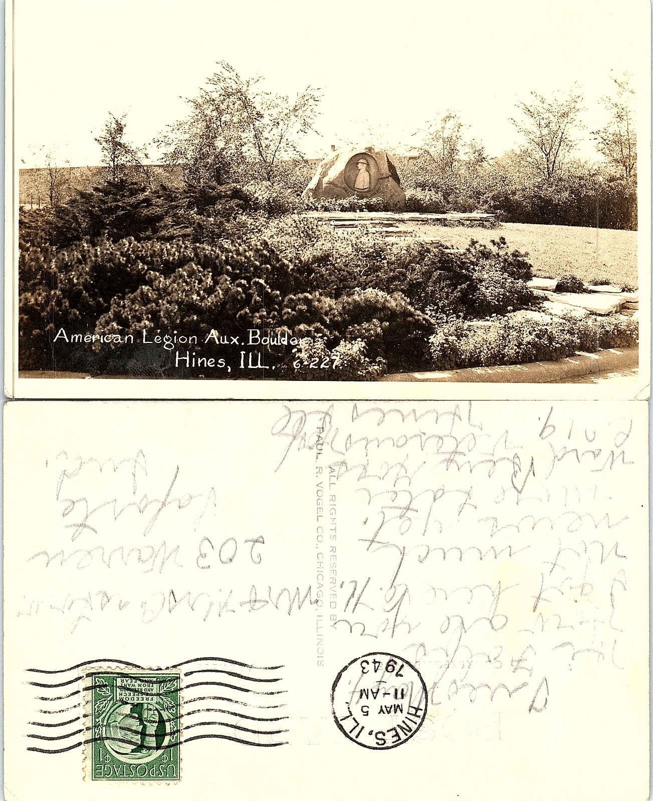 American Legion Auxiliary Boulder Hines, Illinois, Vintage Real Photo ...