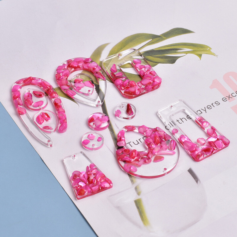 DIY Crystal Epoxy Mold Pendant Silicone Mold Keychain Listing Jewelry ...