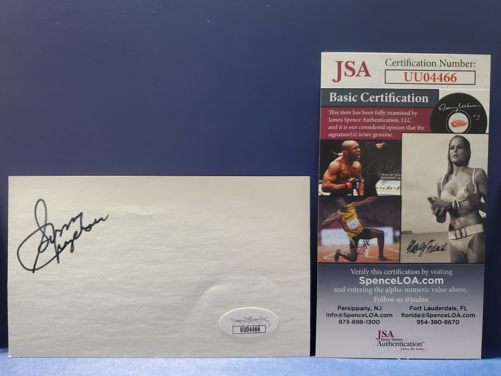 Sonny Jurgenson Autographed Index Card JSA Certified NFL HOF Washington ...