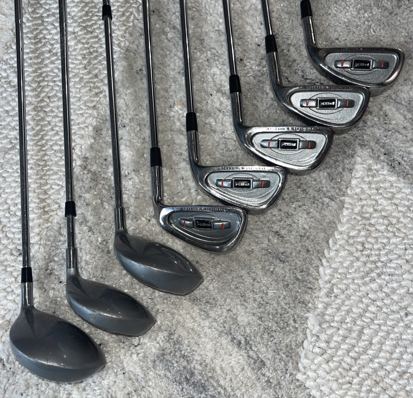 PRO SELECT PSX STAINLESS OVERSIZE IRONS 3,4,5,6,9 Irons 3 & 5 Wood & 1 ...