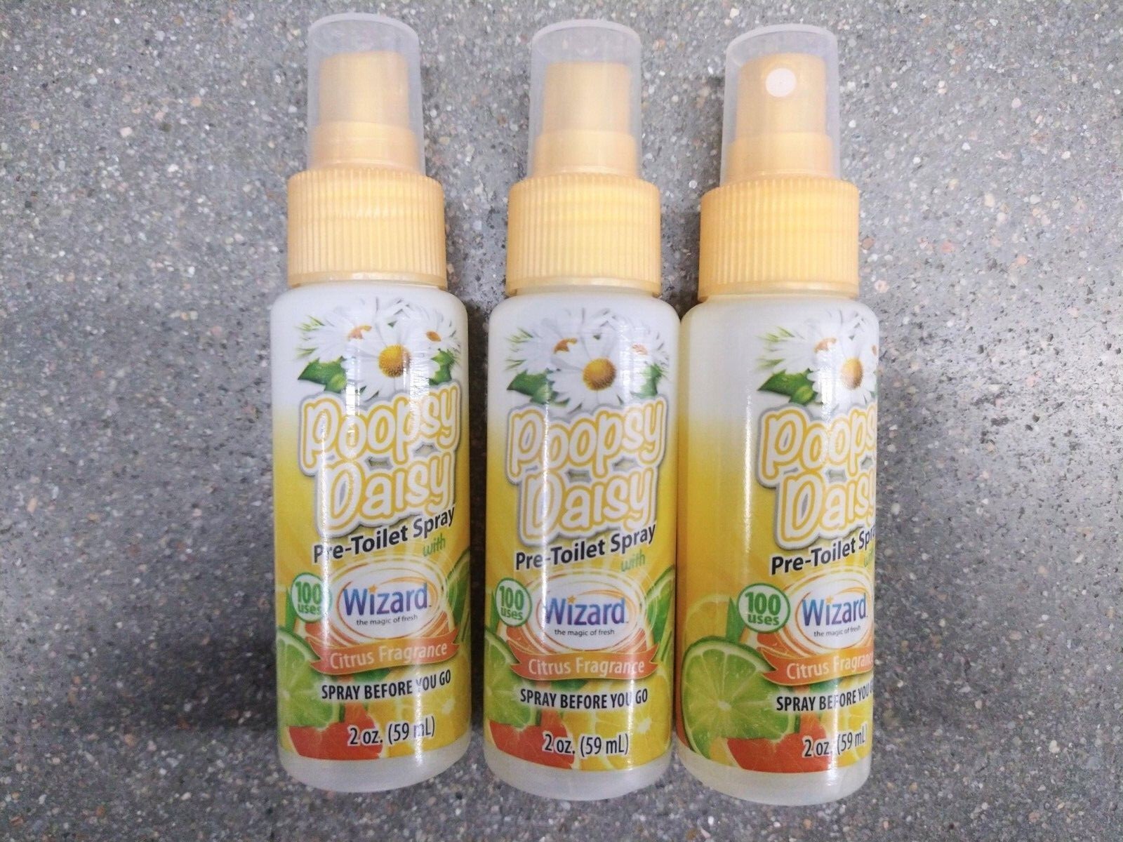 Toilet Spray Pre-Poo Spray Poopsy Daisy By Wizard Citrus Scent | eBay