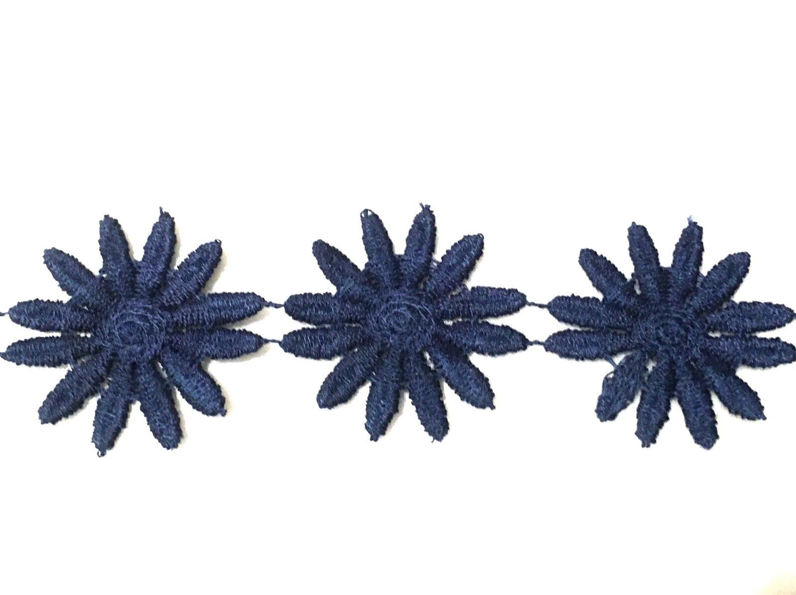 Daisy Chain Lace Trim Venice Lace Trim Cotton Lace Trim 2" Navy Blue 3 ...