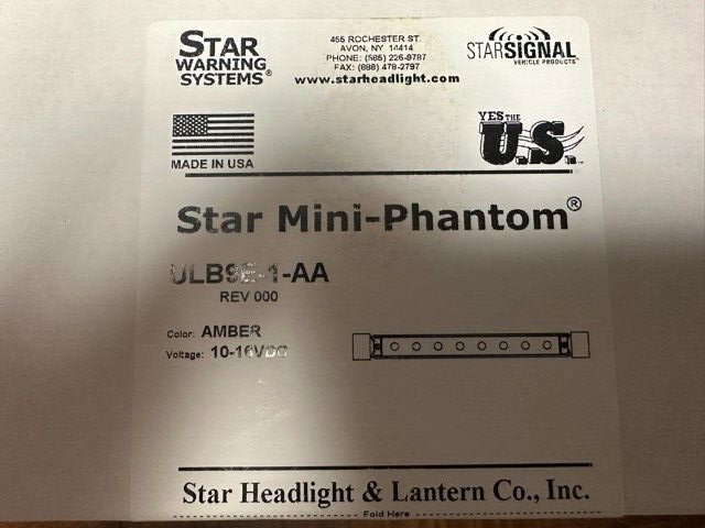 Starburst Mini-Phantom Undercover LED lightbar/Dash/Deck ULB9E-1 Amber ...