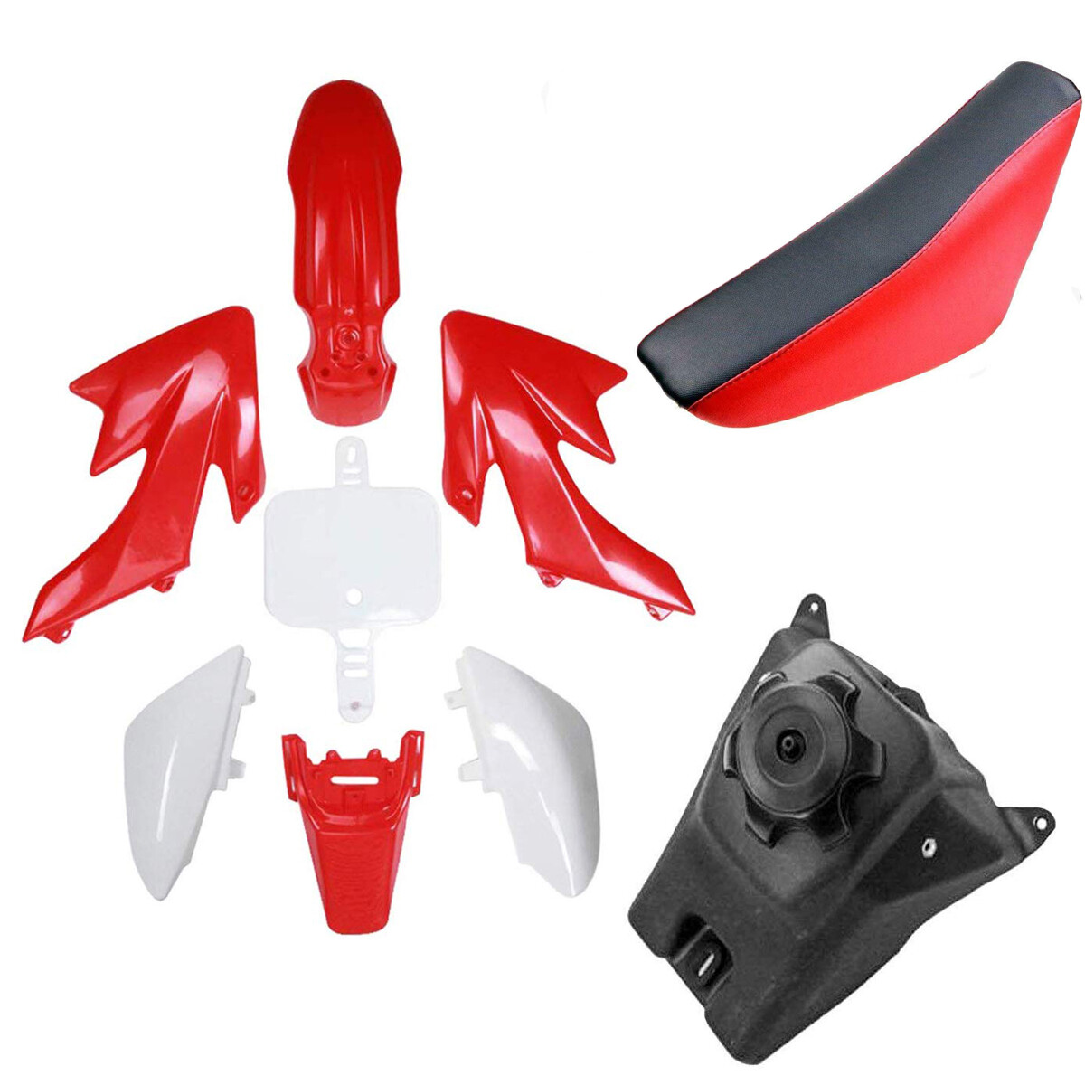 RED Plastics Fender Fuel Tank Seat For CRF50 XR50 SSR Pit Bike Taotao ...