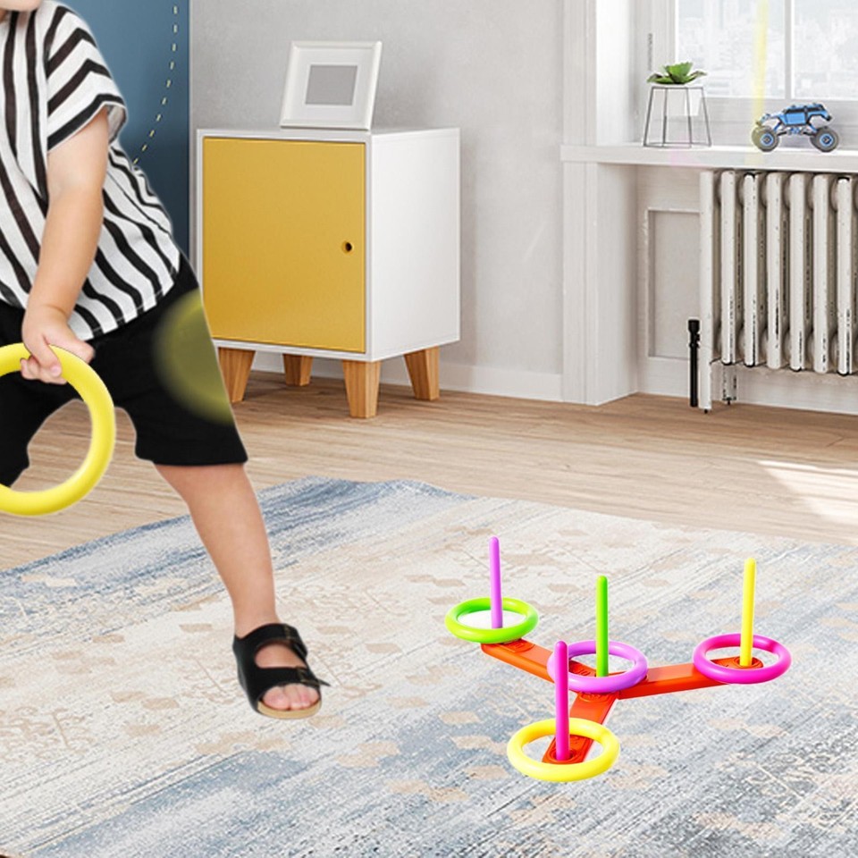Kids Ring Toss Toy Ring Throwing Game Motor Skills Color Recognition ...