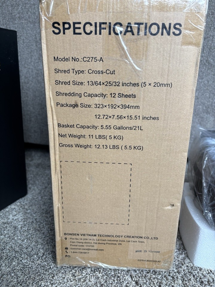 Bonsaii Paper Shredder, 12 Sheet Cross Cut Shredders for Home Office ...