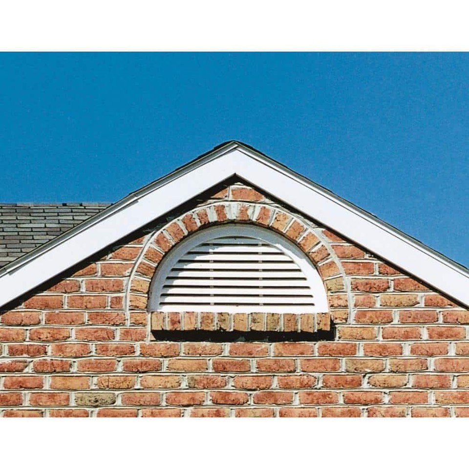 Fypon Gable Vents N' Louvers 24"Hx48"Wx2"D Half Round Polyurethane 7.8 ...