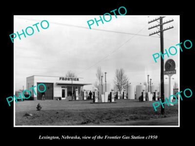 OLD POSTCARD SIZE PHOTO OF LEXINGTON NEBRASKA THE FRONTIER GAS STATION ...