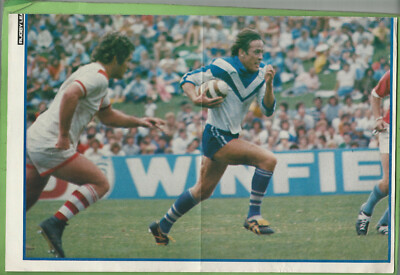 #T310. 1977 RUGBY LEAGUE WEEK PINUP - GREG MULLANE, CANTERBURY BULLDOGS ...
