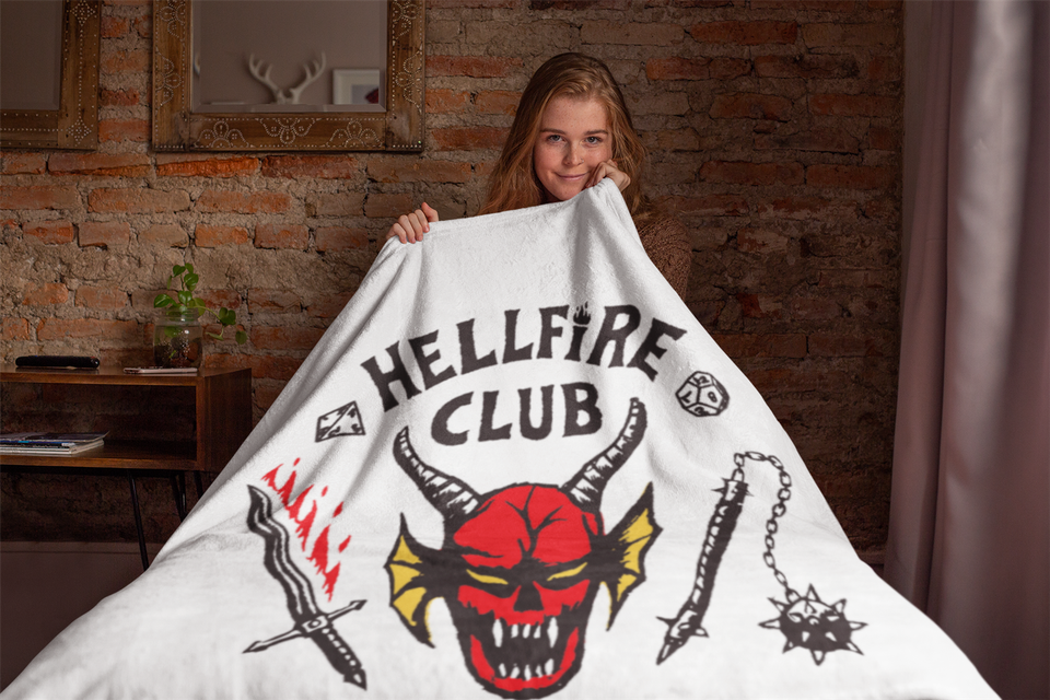 Stranger Things Fleece Blanket Hellfire Club Design Bed Throw Super ...