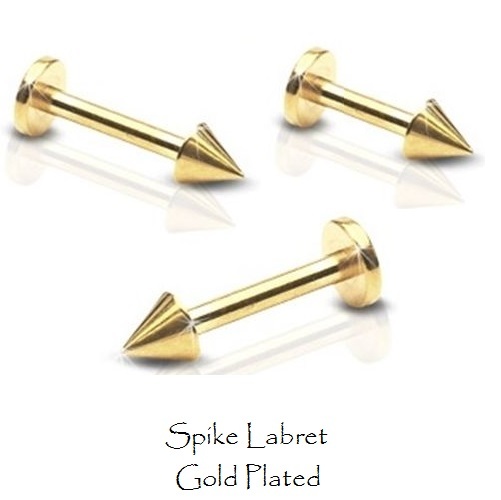 Gold Plated Labret Tragus Cartilage Lip Bar Horseshoe CBR Piercing Ear ...