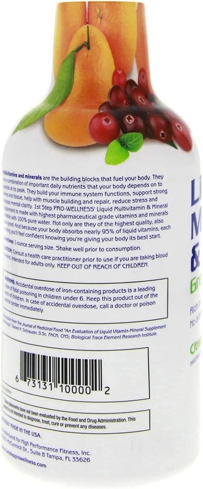 1st Step LIQUID VITAMINS & Mineral Men & Women Multi Vitamin C B12 ...