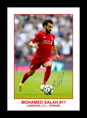 MOHAMED SALAH #11 LIVERPOOL SIGNED ACTION PHOTO PRINT OR FRAMED | eBay ...