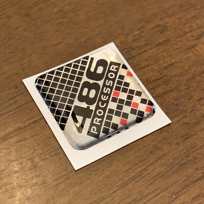 Custom Vintage 486 Pixel Silver Computer Case Badge DOMED Sticker PC ...