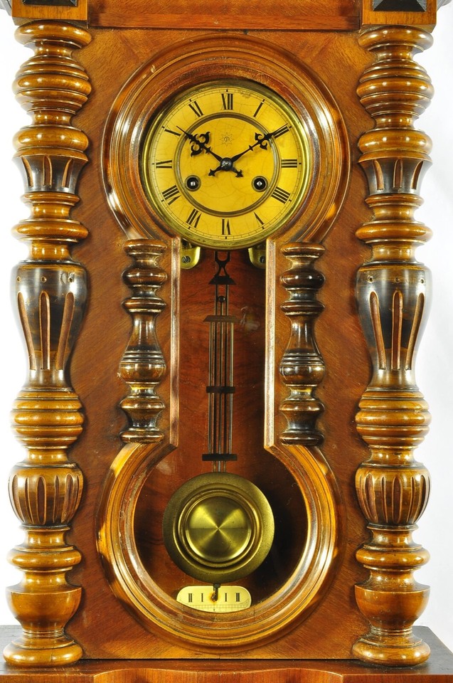 Amazing Antique German Junghans Keyhole Spring Driven Wall Clock approx ...