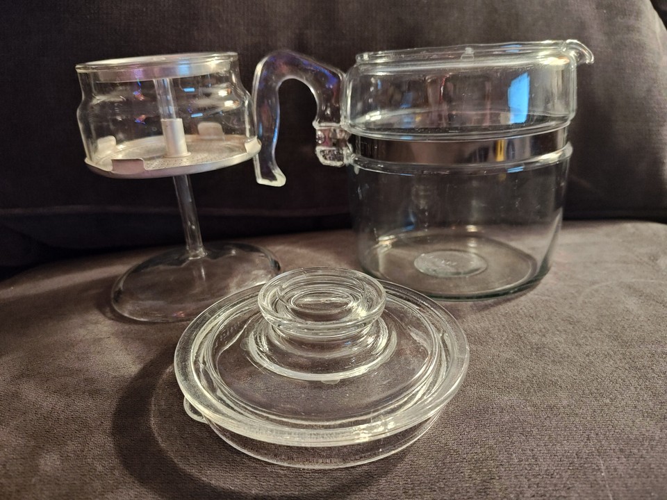 Pristine Vintage Pyrex Flameware 7754-B Coffee Percolator Pot 4 Cup ...