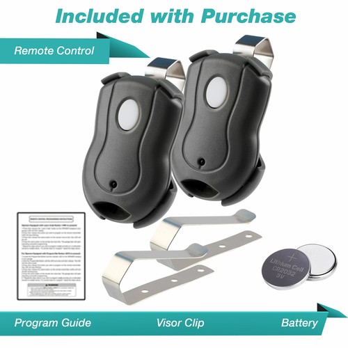 2 For Genie Garage Door Visor Remote Opener Intellicode GICT390-1BL 1 ...