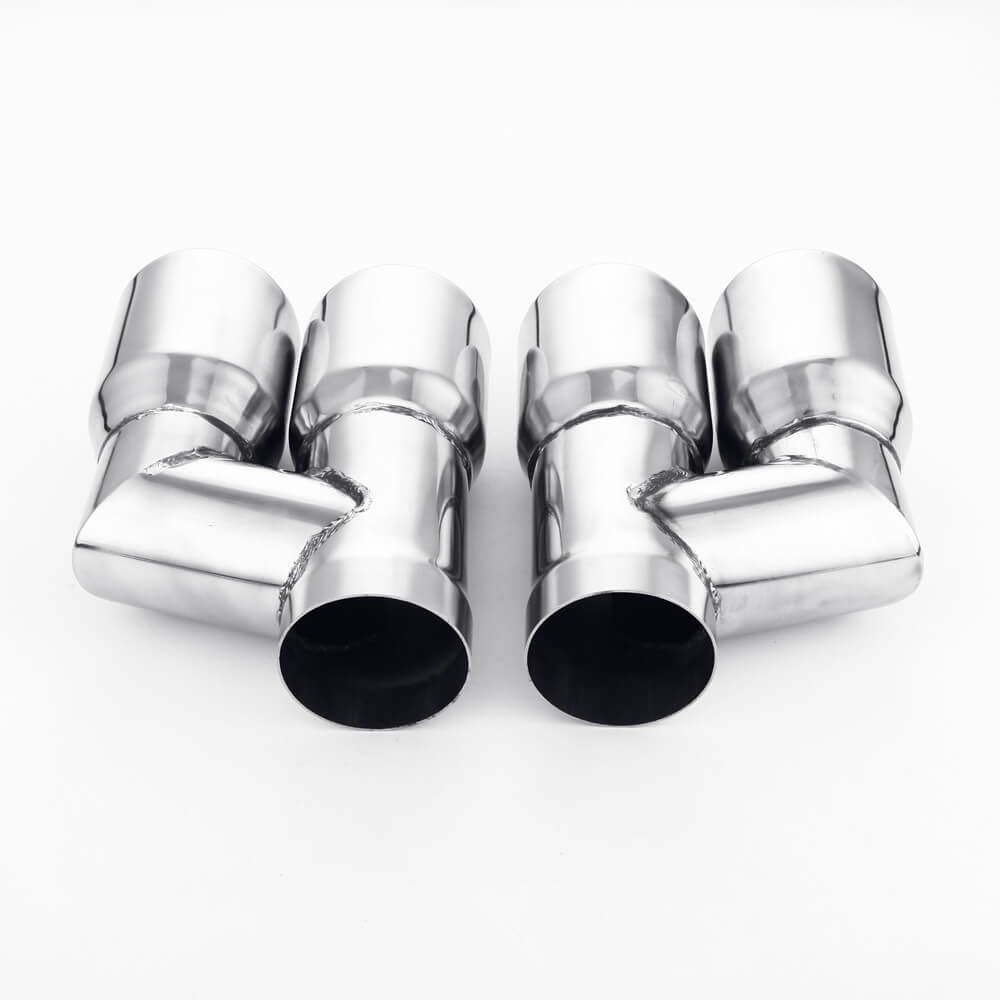 2.5" Inlet 3" Outlet Resonated Staggered Slant Cut Roll Edge Round ...