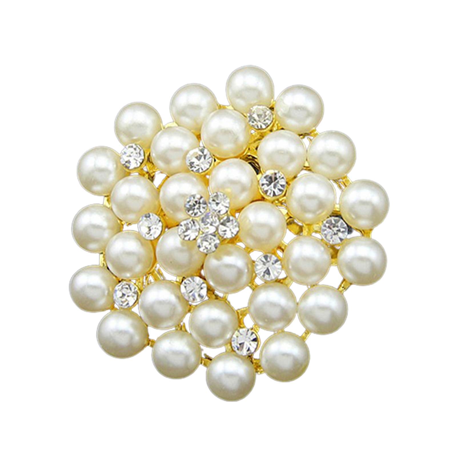 Brooch Attractive Decoration Alloy Flower Faux Pearls Brooch Pin ...