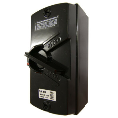 35AMP - Weatherproof Isolator - 1 Pole / Single Phase - BLACK | eBay ...