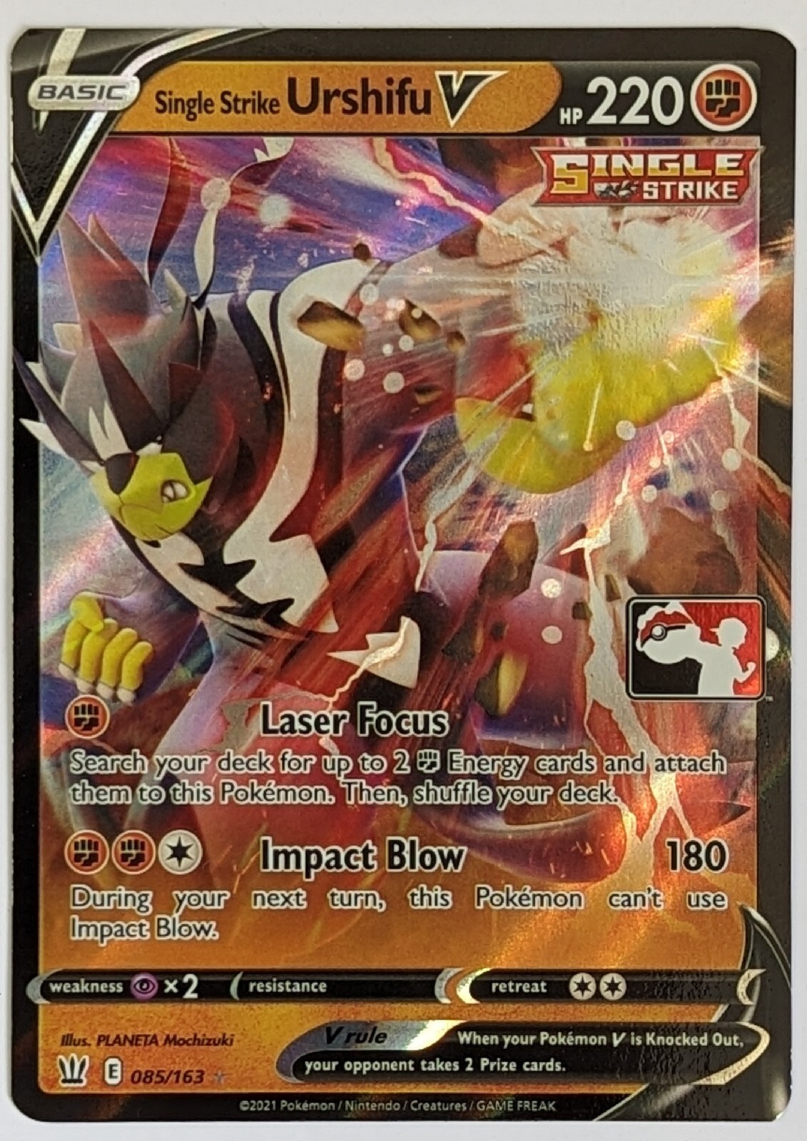 Play Pokemon TCG Single Strike Urshifu V 085/163 prize pack stamped ...