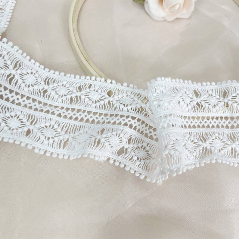 Symmetry Geometry Cotton Lace Trim Circle Dots Borders Crafts Trim 2 ...