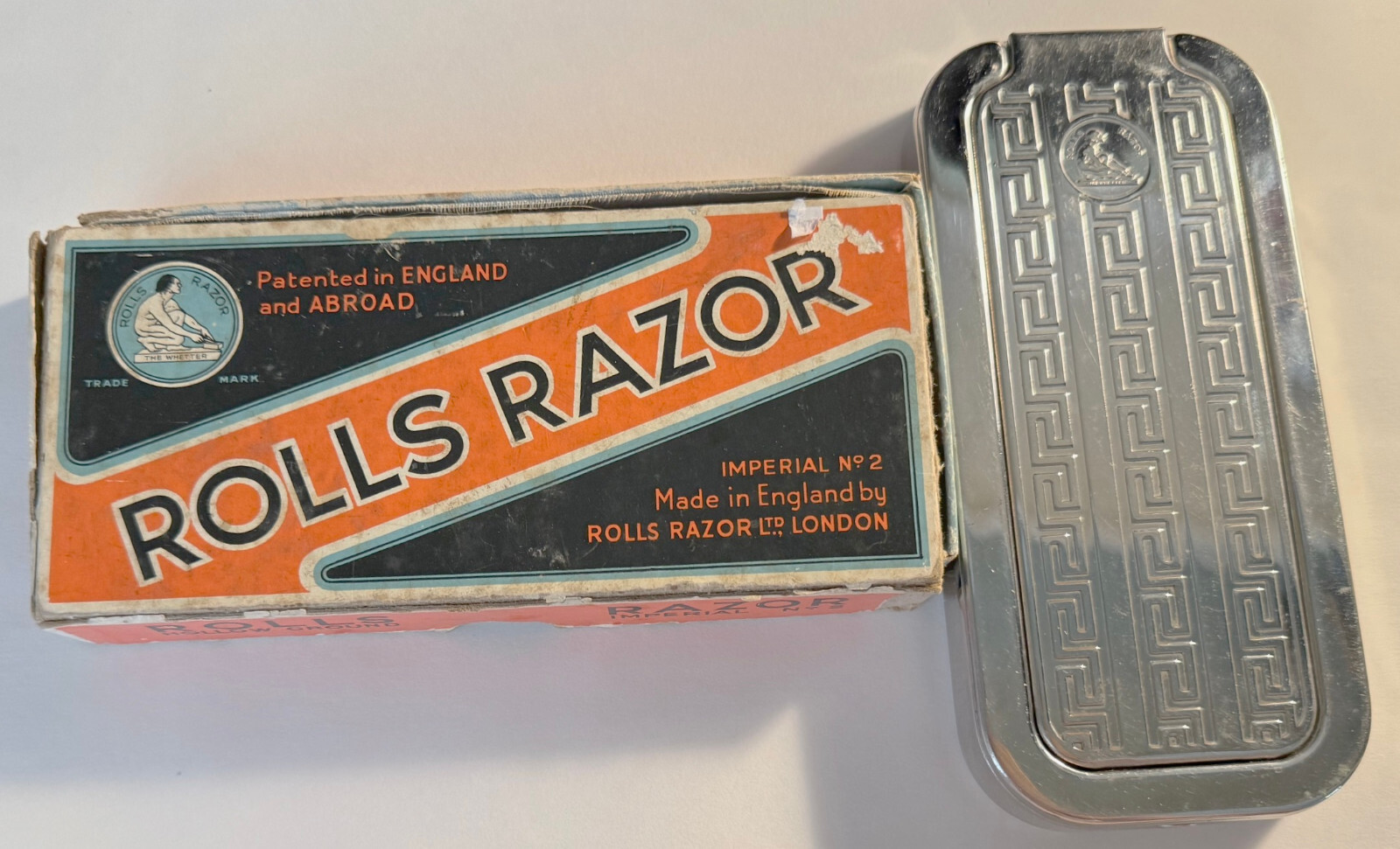 Vintage British Rolls Razor Strop Hone Blade Case in Box London England ...