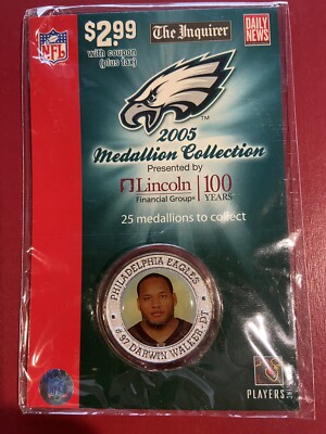 Darwin Walker Coin Philadelphia Eagles NFL Football 2005 Medallion ...