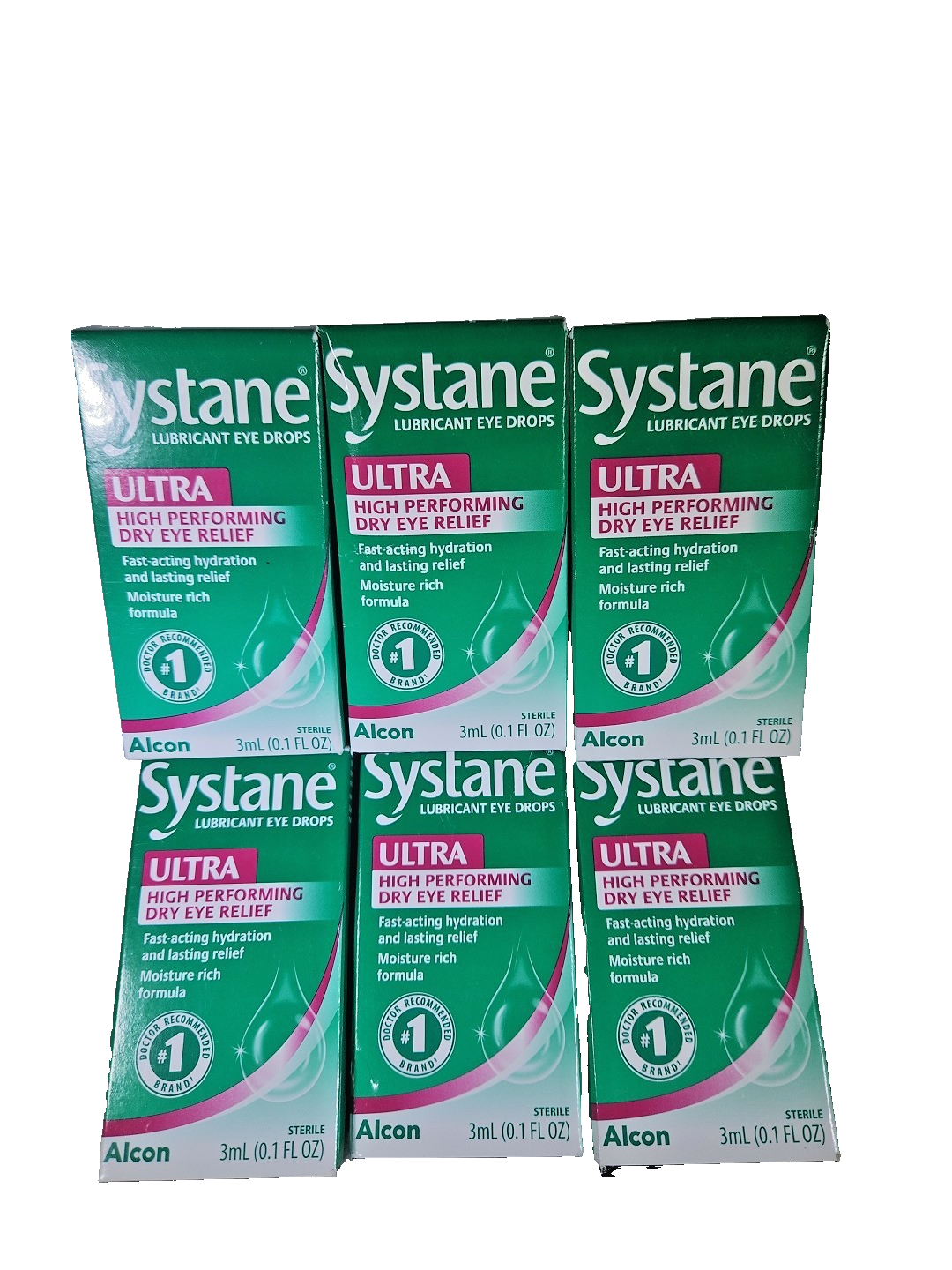 (Lot of 6) Systane Ultra High Performing Eye Drops (0.1 FL OZ Each) Exp ...