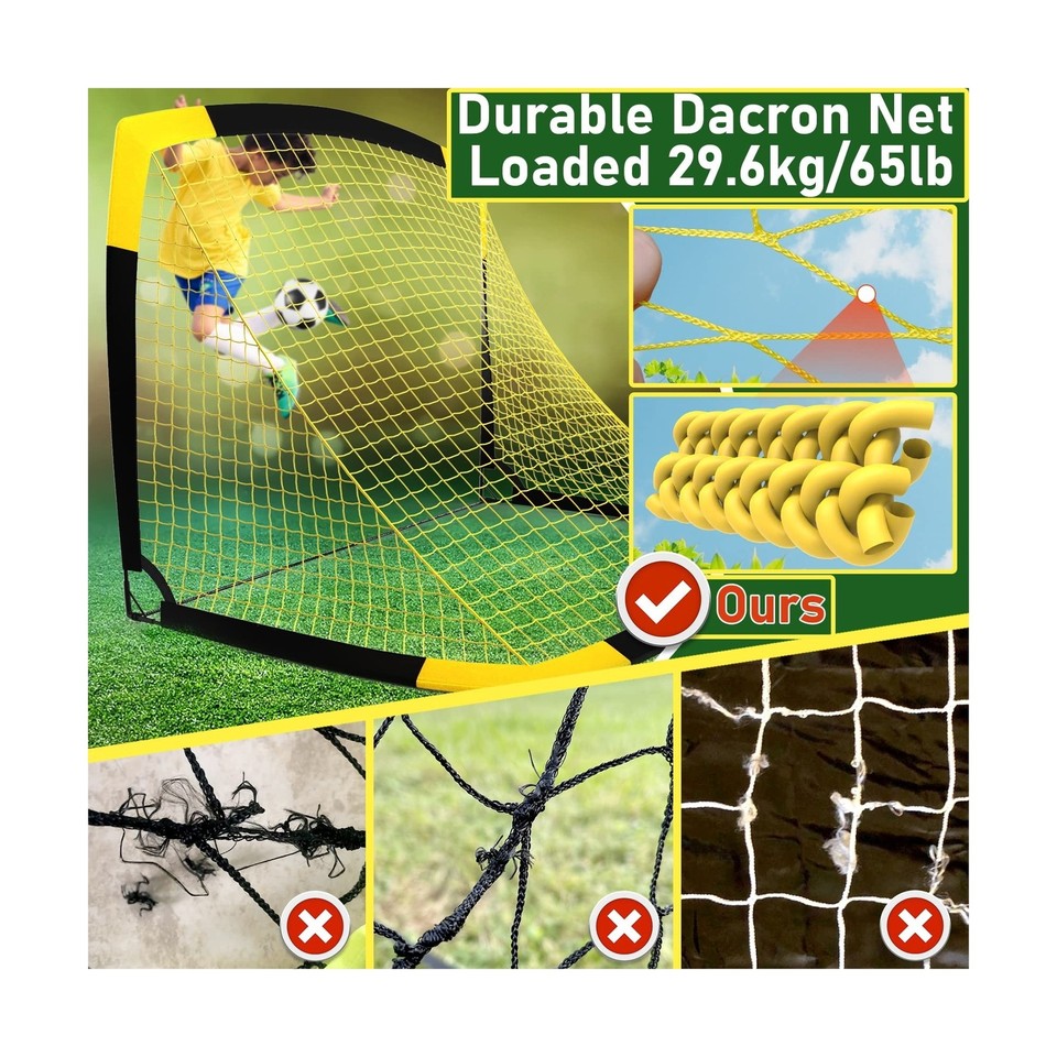 Happy Jump Soccer Goal Pop Up Foldable Soccer Net for Backyard 3x2.2FT ...